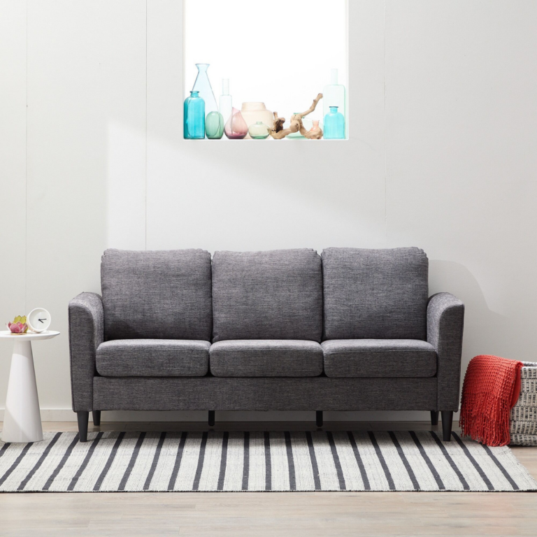 Atwood Charcoal Upholstered Curved Arm Sofa - Cleo's Furniture